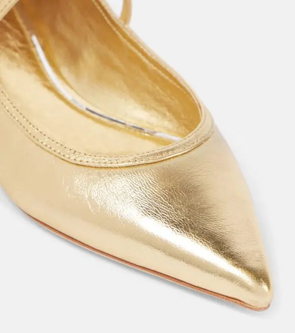 Tory Burch Metallic Leather Mary Jane Flats