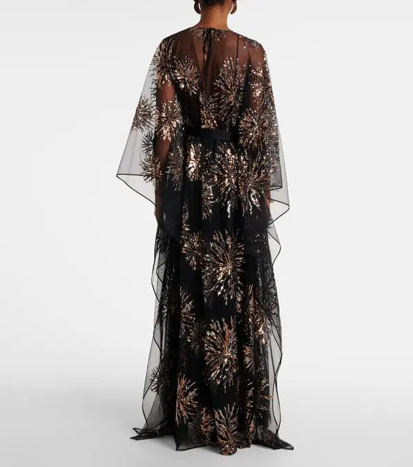 TALLER MARMO Gran Soleil Embellished Tulle Kaftan