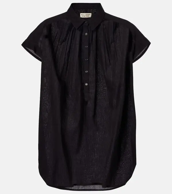 NILI LOTAN Normandy Shirred Blouse