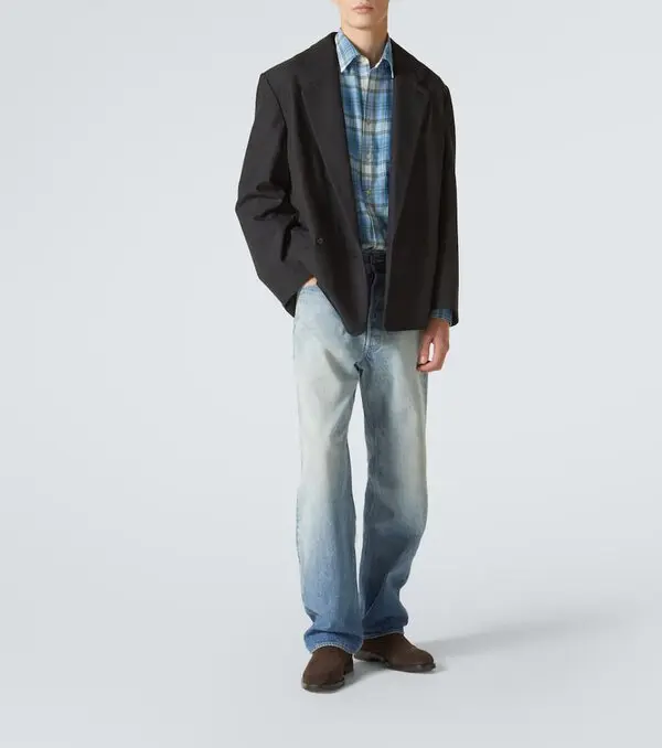 Auralee Airy Checked Wool Shirt