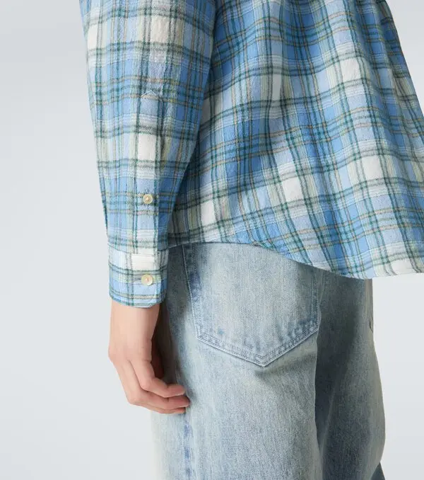 Auralee Airy Checked Wool Shirt