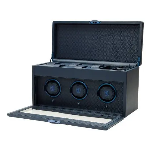 Wolf Earth Triple Watch Winder - Midnight Blue