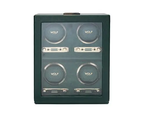 Wolf British Racing 4 Piece Watch Winder - Green