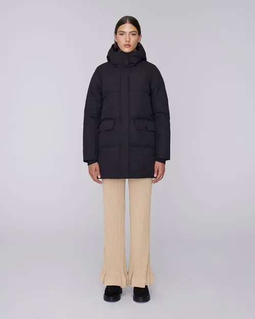 QUARTZ CO. Chloe Hooded Down Jacket - Black