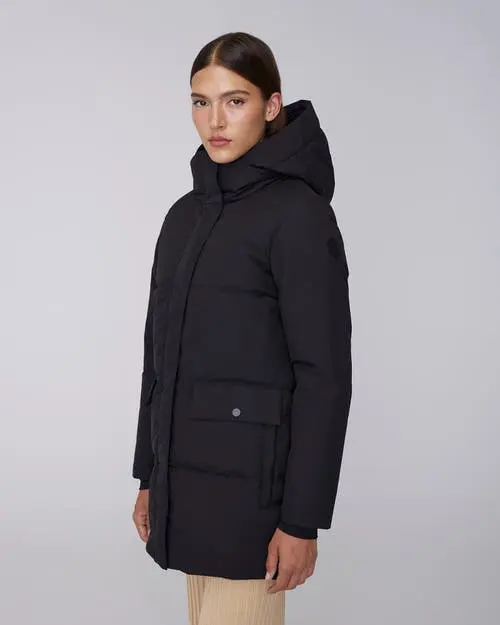 QUARTZ CO. Chloe Hooded Down Jacket - Black