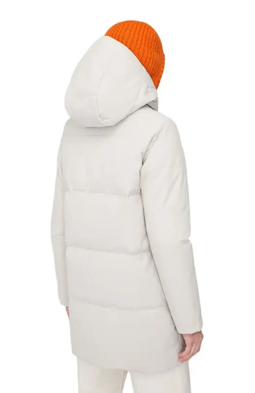 QUARTZ CO. Chloe Hooded Down Winter Jacket - Oatmeal