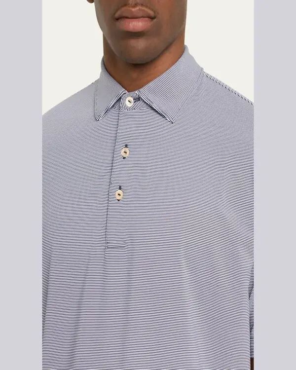 Peter Millar Jubilee Stripe Stretch-jersey Polo Shirt - Navy