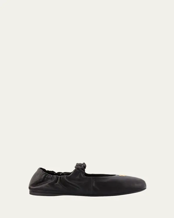 Miu Miu Leather Ballerina Flats - Nero