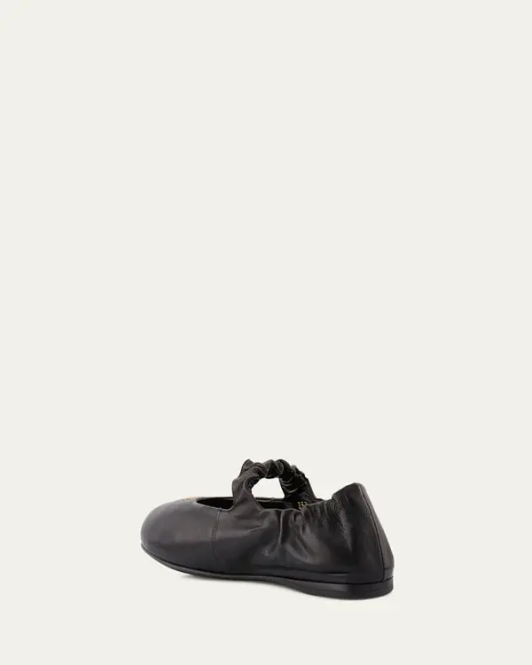 Miu Miu Leather Ballerina Flats - Nero