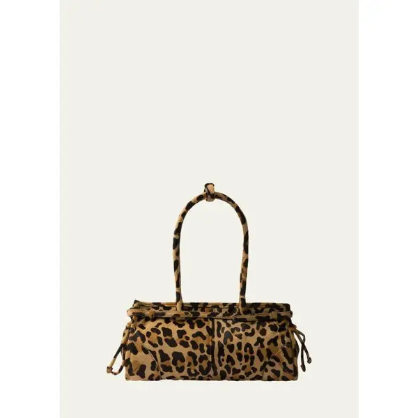 Prada Leopard Calf Hair Shoulder Bag - Honey