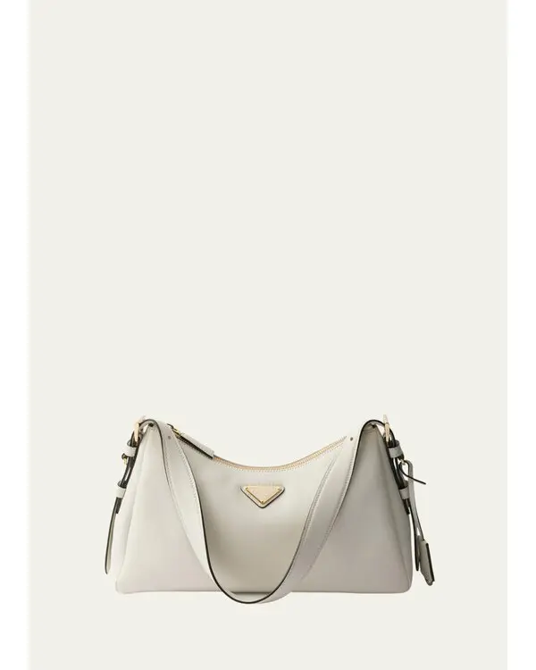 Prada Aimee Leather Shoulder Bag - Bianco