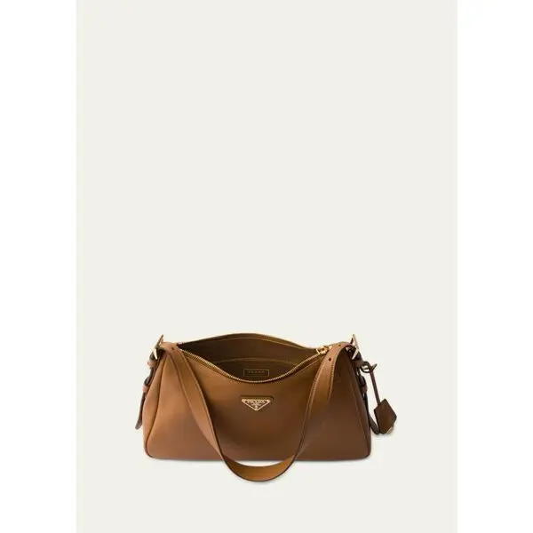 Prada Aimee Leather Shoulder Bag - Bianco