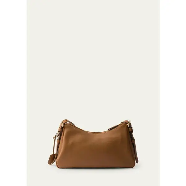 Prada Aimee Leather Shoulder Bag - Bianco