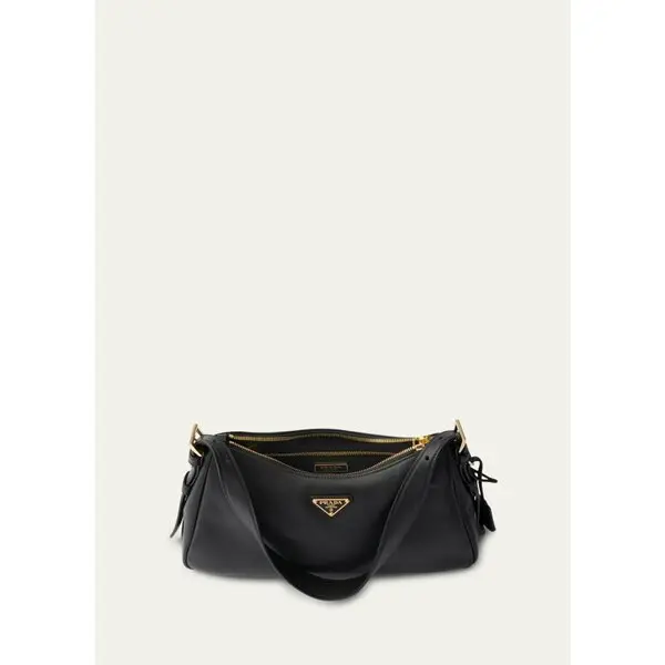 Prada Aimee Leather Shoulder Bag - Bianco