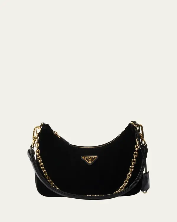 Prada Velvet Zip Shoulder Bag