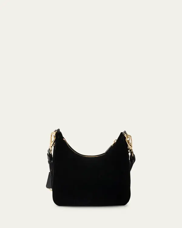 Prada Velvet Zip Shoulder Bag
