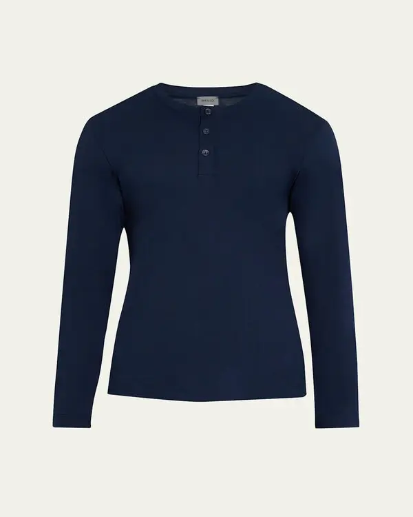 Hanro Living Henley T-shirt - Navy
