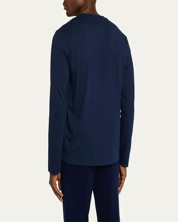 Hanro Living Henley T-shirt - Navy