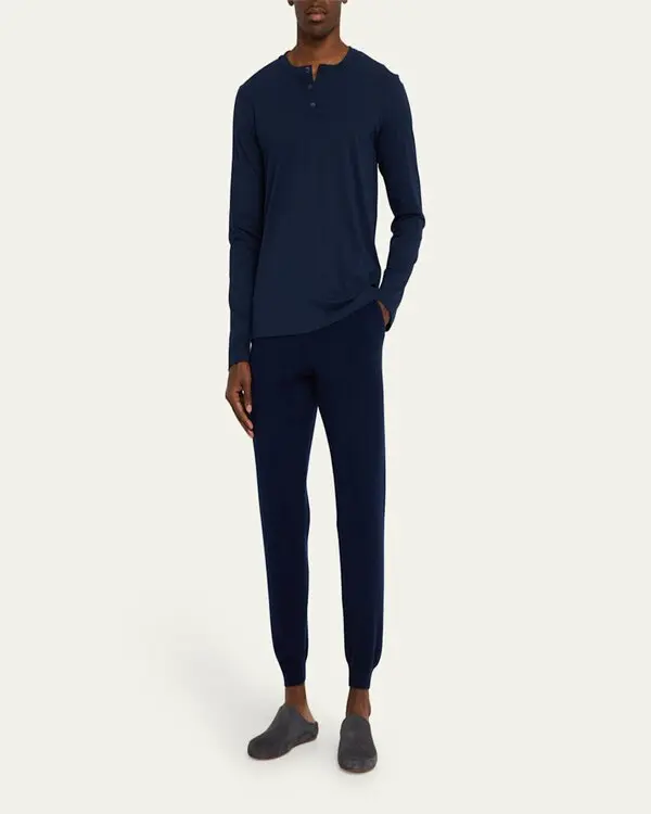Hanro Living Henley T-shirt - Navy