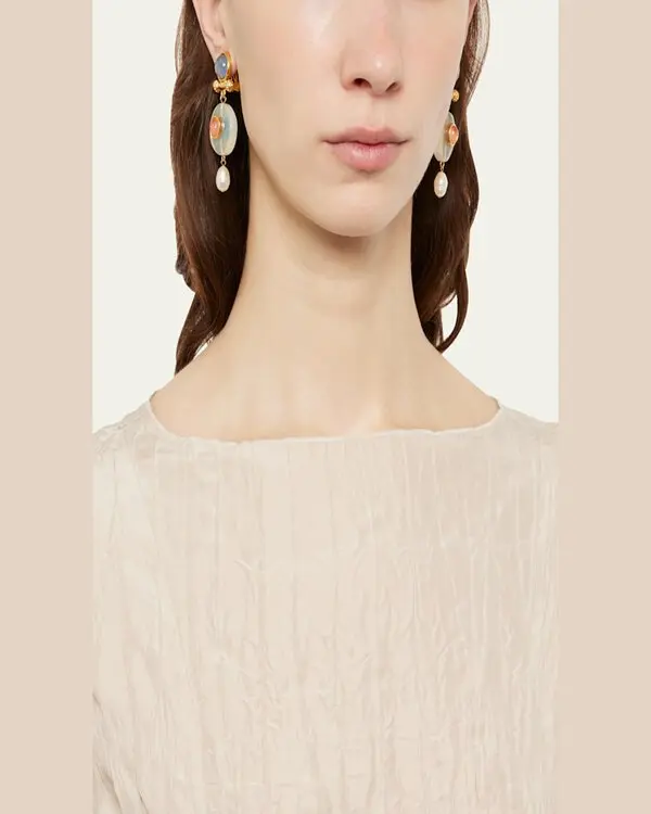BEN-AMUN 24k Yellow Electroplated Earrings