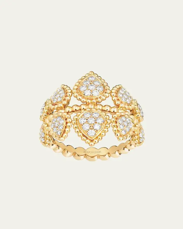 Boucheron 18k Yellow Serpent Bohème Diamond Ring - Gold