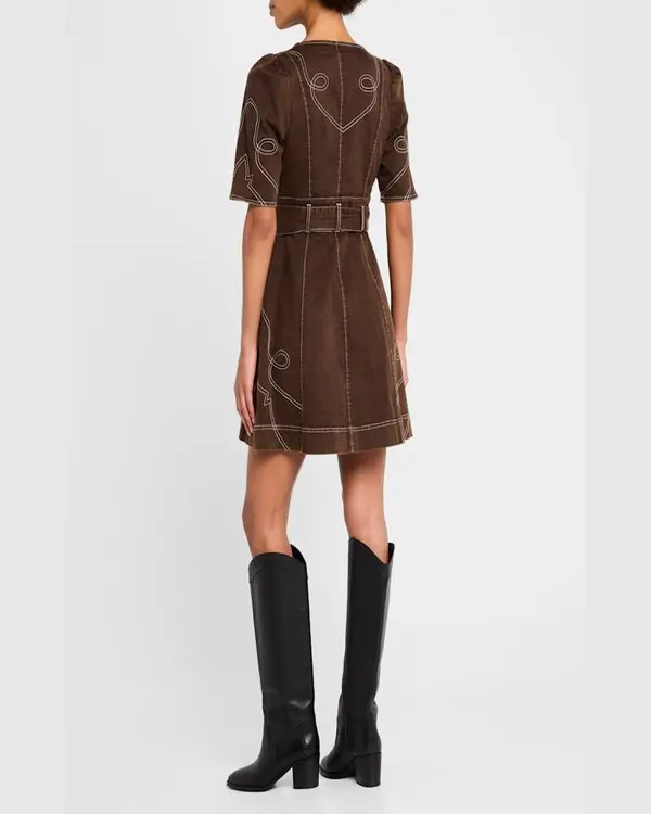 love the label ines belted denim mini dress Love The Label | Dresses | New Love The Label Ines Denim Mini Dress In  Espresso