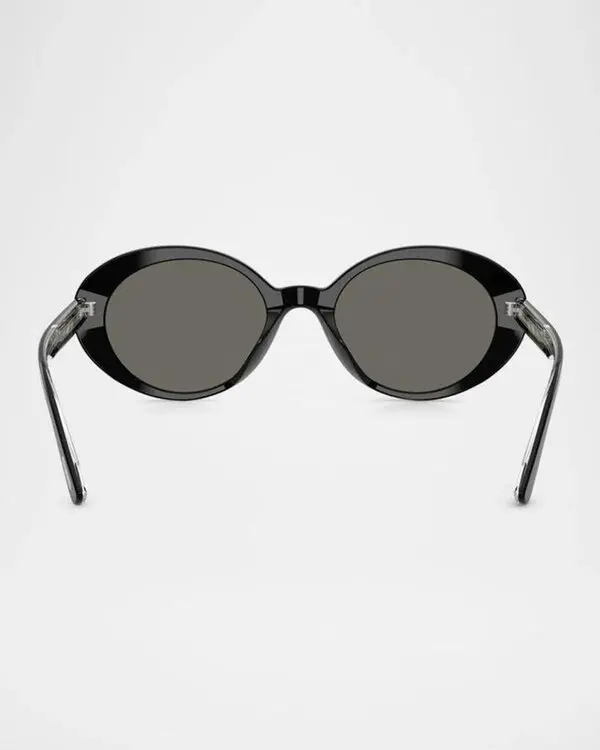 Oliver Spencer Acetate Oval Sunglasses - Black