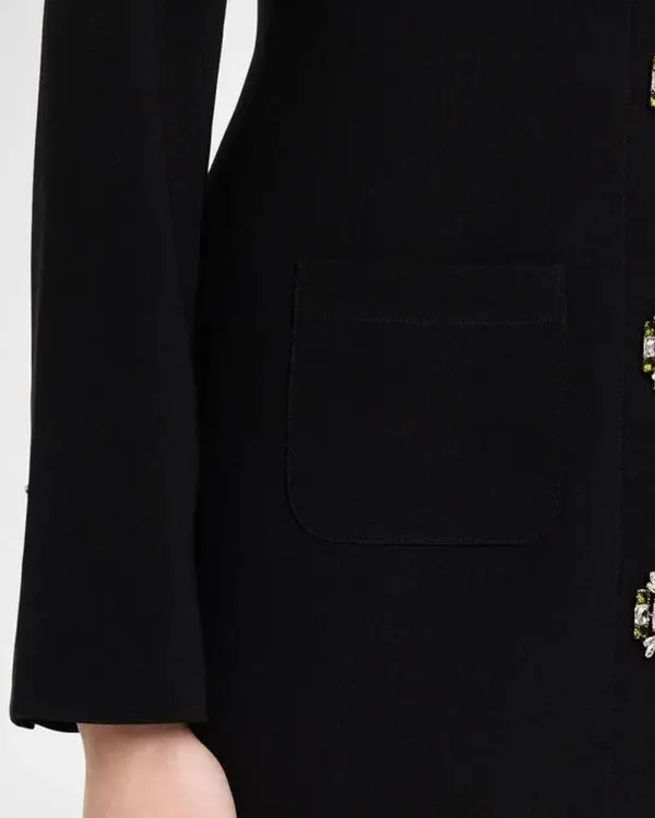 Cinq À Sept Sheryl Crystal-button Mini Dress - Black/ivory