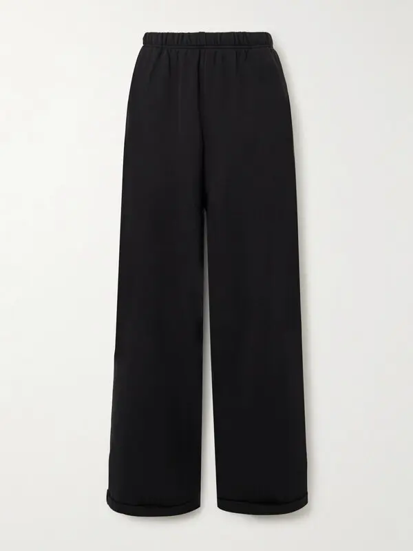 SKIMS Cotton-blend Jersey Straight-leg Track Pants - Black