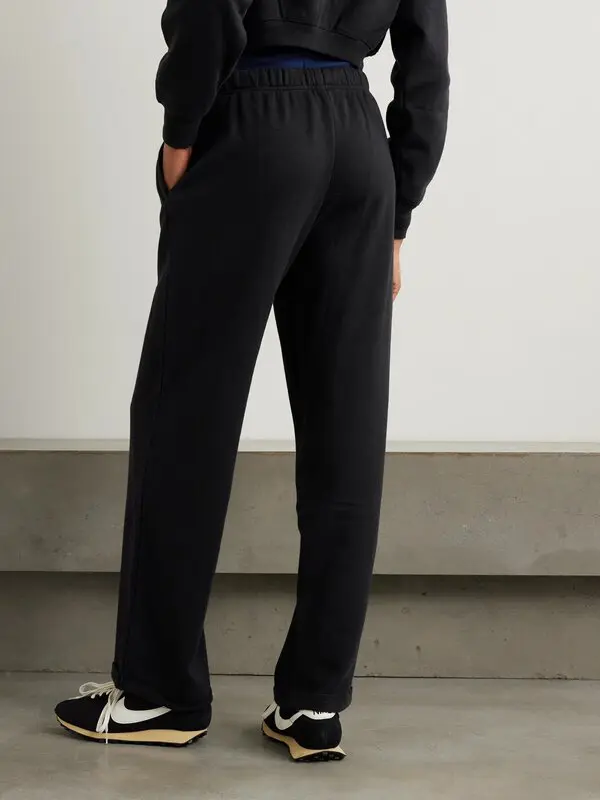 SKIMS Cotton-blend Jersey Straight-leg Track Pants - Black