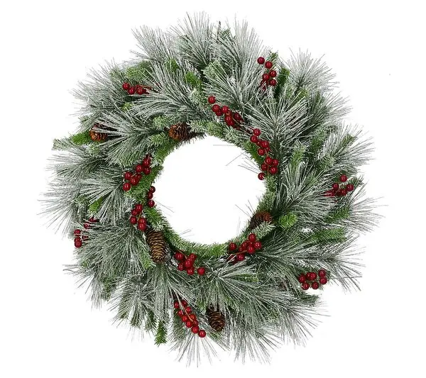 FRASER HILL FARM 25-in. Lightly Flocked Wreath Door Or Wall Ha - One-color