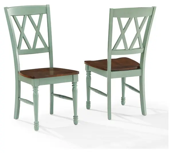 CROSLEY Shelby 2-piece Dining Chair Set Distres Sed Teal - One-color