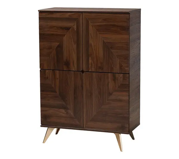BAXTON STUDIO Graceland Walnut Brown Wood Shoe Abinet - One-color