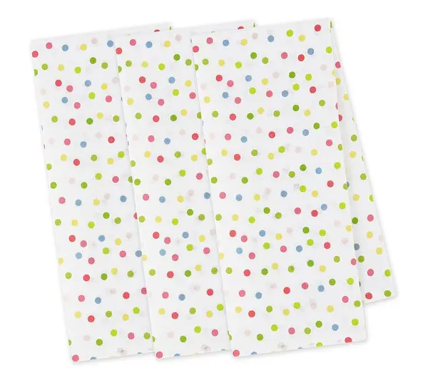 DESIGN IMPORTS Set Of 3 Spring Polka Dots Kitch En Towels - One-color