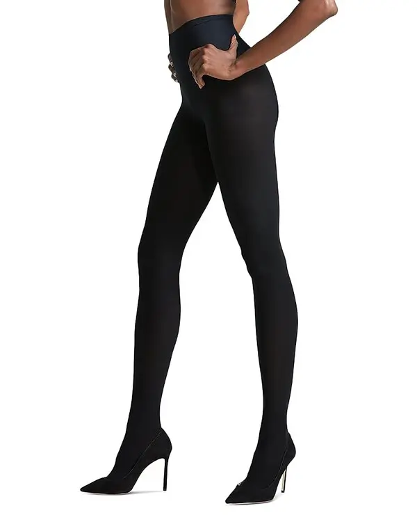 Commando Fleece Lined Opaque Tights - Black