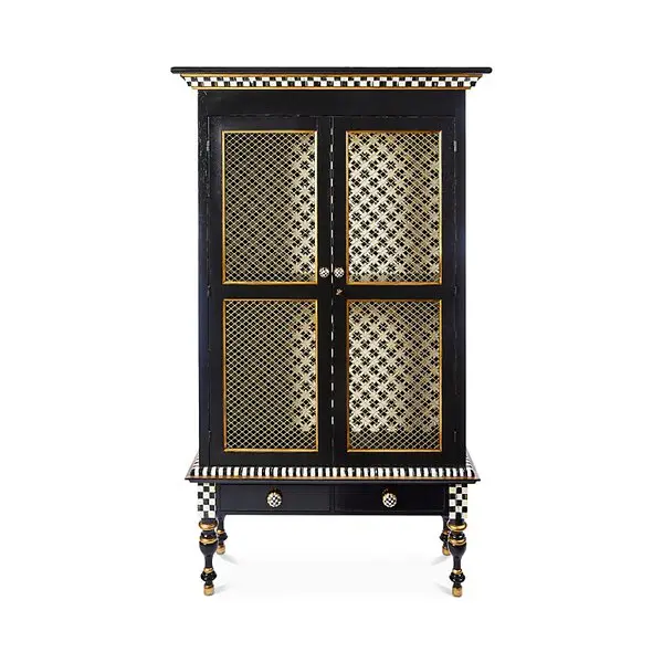 MACKENZIE-CHILDS Courtly Criss-cross Cabinet - Multi