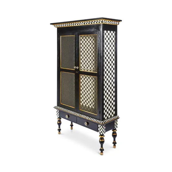 MACKENZIE-CHILDS Courtly Criss-cross Cabinet