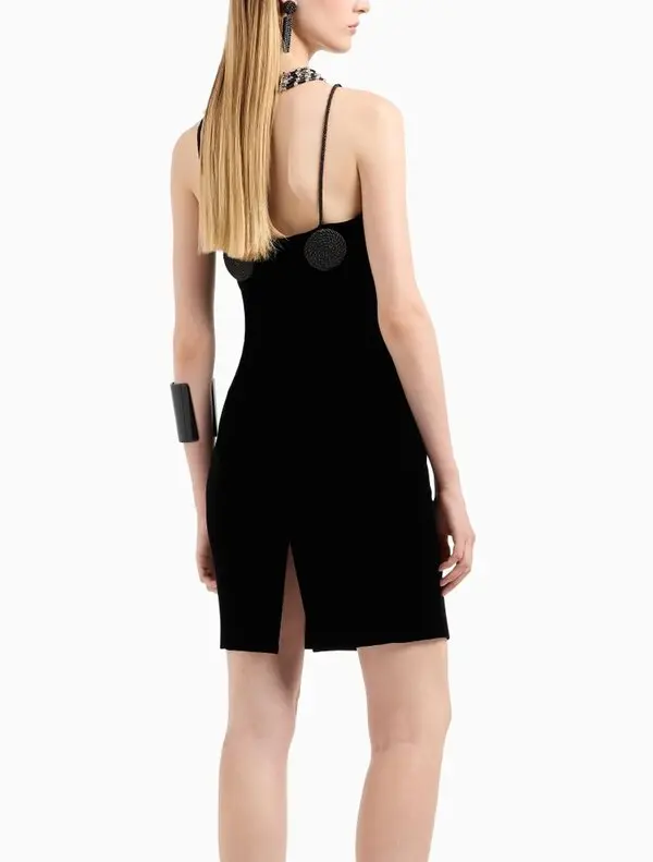 armani black velvet dress Emporio Armani velvet dress