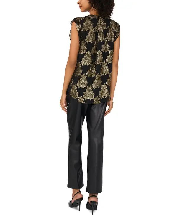 Vince Camuto V Neck Flutter Sleeve Blouse