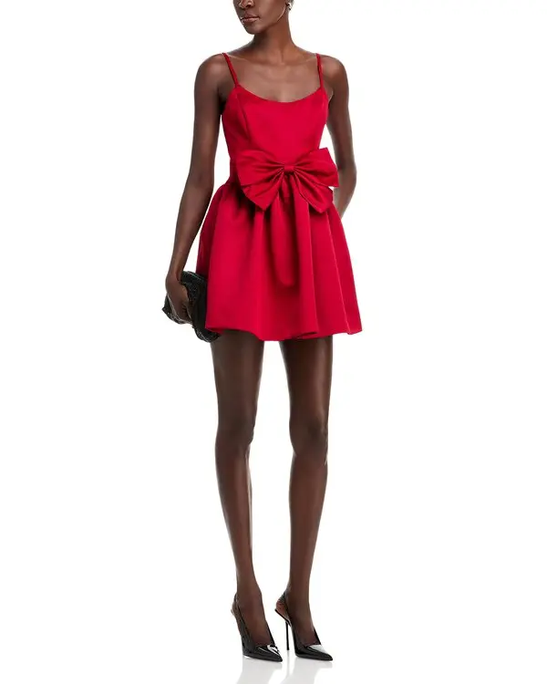 strapless open back dress Red Satin Multi-Straps Knee Length Cocktail Dress  Lisposa