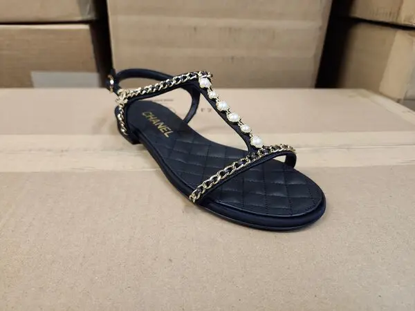 Chanel Sandals Satin Sandals - Black