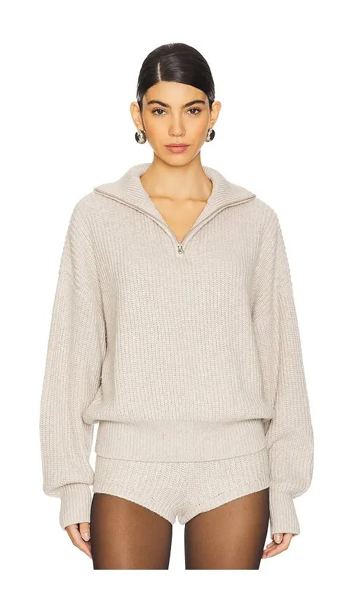LOVERS AND FRIENDS Shivani Zip Sweater - Beige