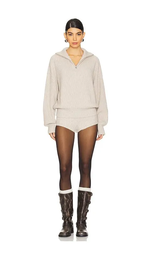 LOVERS AND FRIENDS Shivani Zip Sweater - Beige