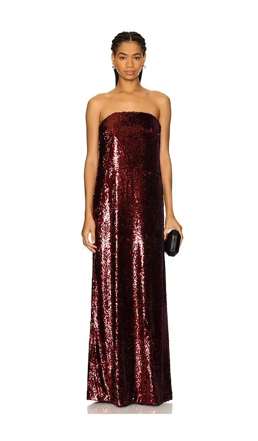 cabernet sequin bridesmaid dress Purple Sweetheart Front Slit Sequin Dress – Lisposa main image 0