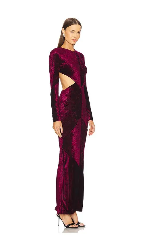 MICHAEL COSTELLO X Velvet Gown - Oxblood Red