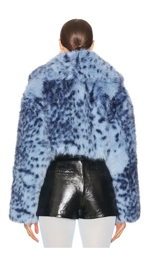 LAMARQUE Danika Faux Fur Coat - Blue Leopard