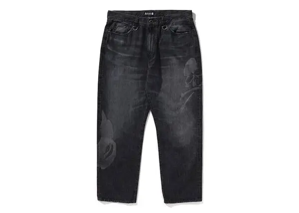 A BATHING APE X Mmj Washed Loose Fit 14th Denim Pant