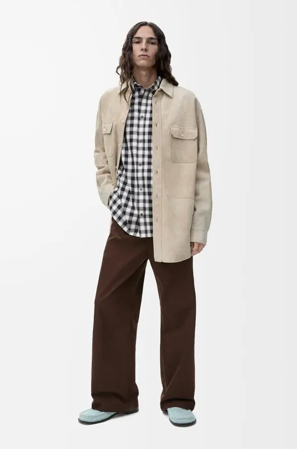 Loewe Overshirt In Suede Lambskin
