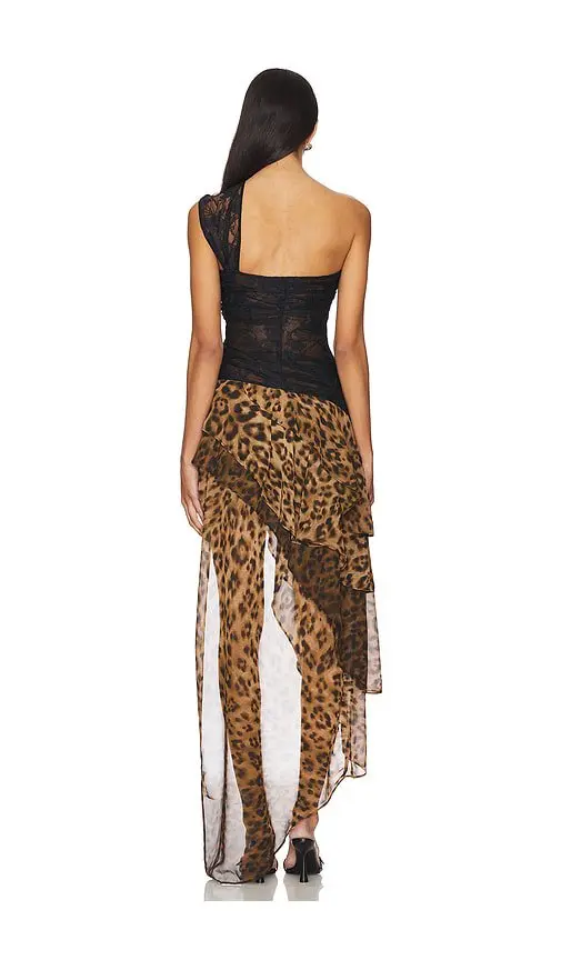 Nbd The Avery Asymmetrical Tiered Lace One-shoulder Dress
