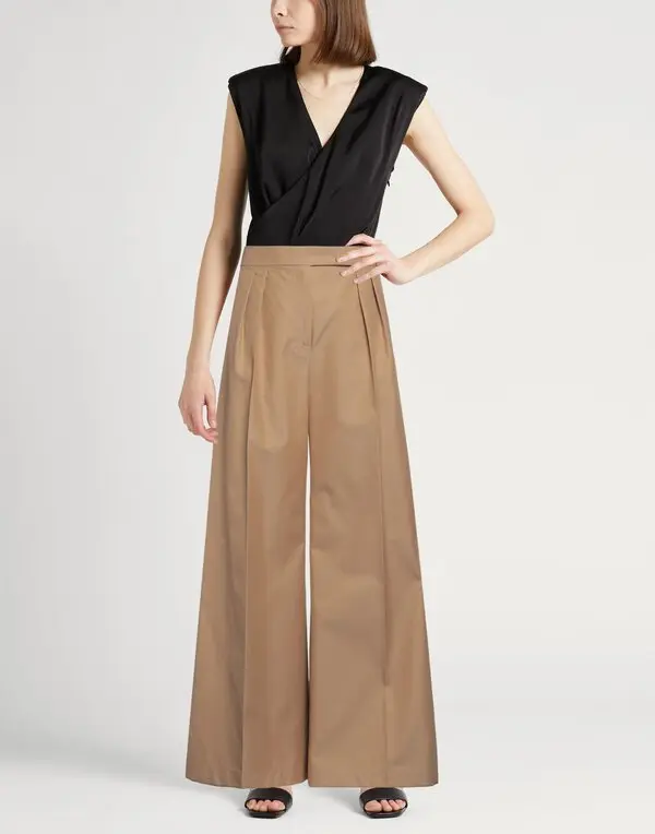 Max Mara Wide-leg Canvas Pants - Beige